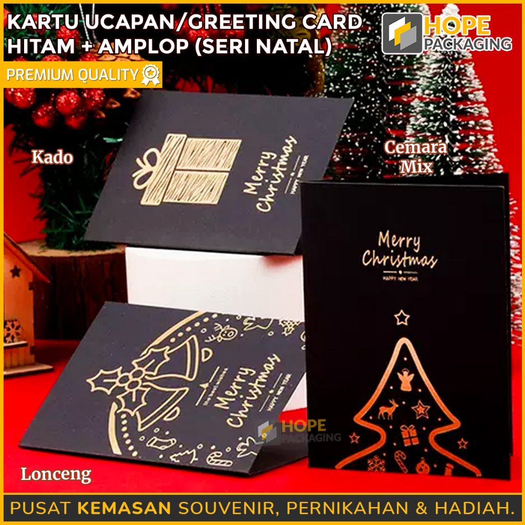 Jual Kartu Ucapan + Amplop Natal / Kartu Ucapan + Amplop + Sticker ...