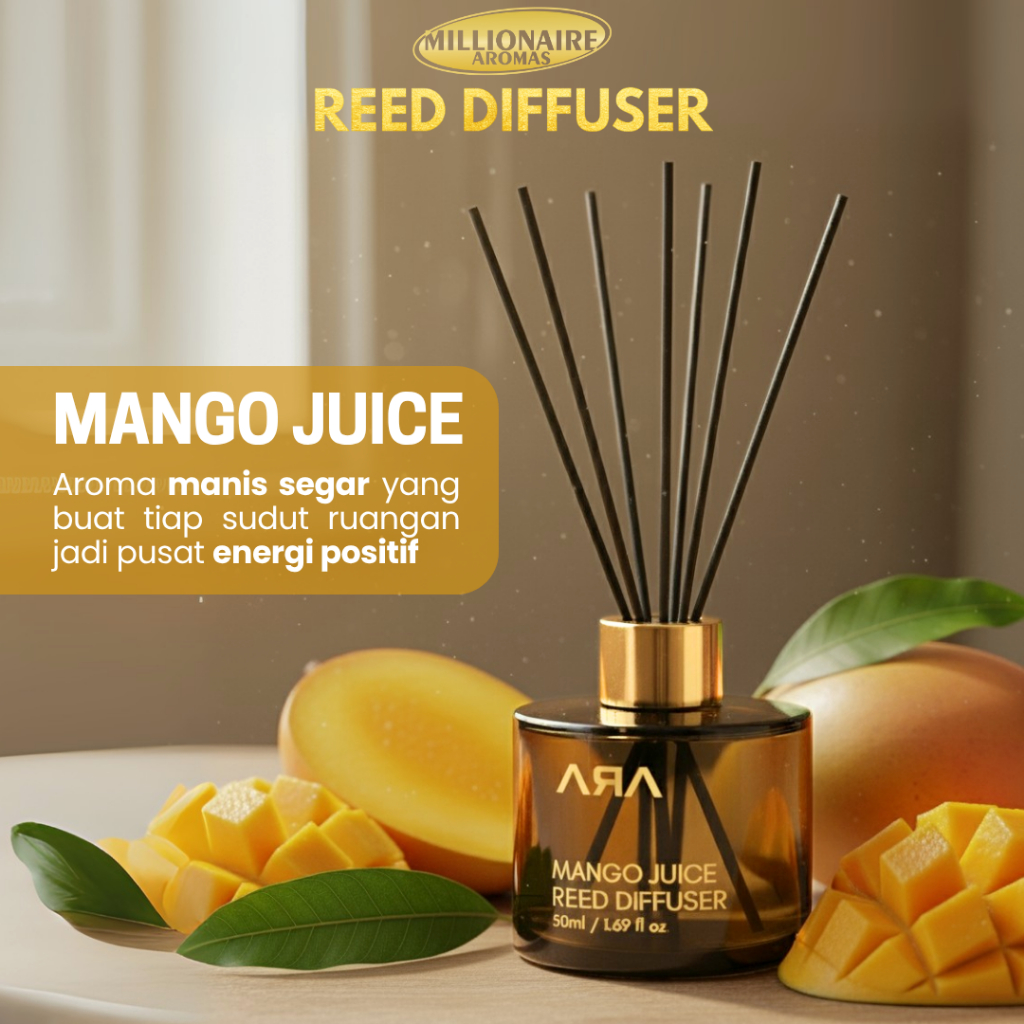 Jual Reed Diffuser Aroma Mango Juice Pengharum Ruangan Wangi Mangga ...