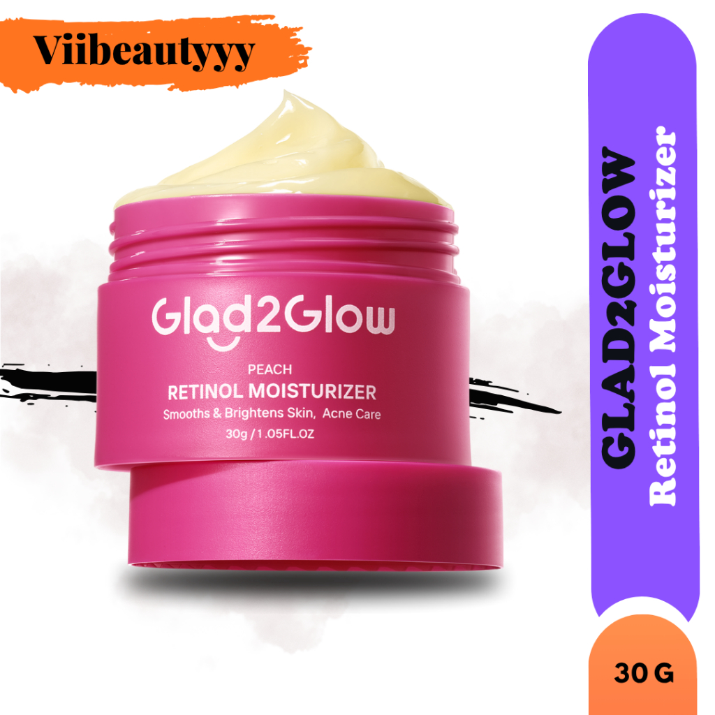 Jual Glad2Glow Peach Retinol Moisturizer Brightens Skin 30g || G2G ...