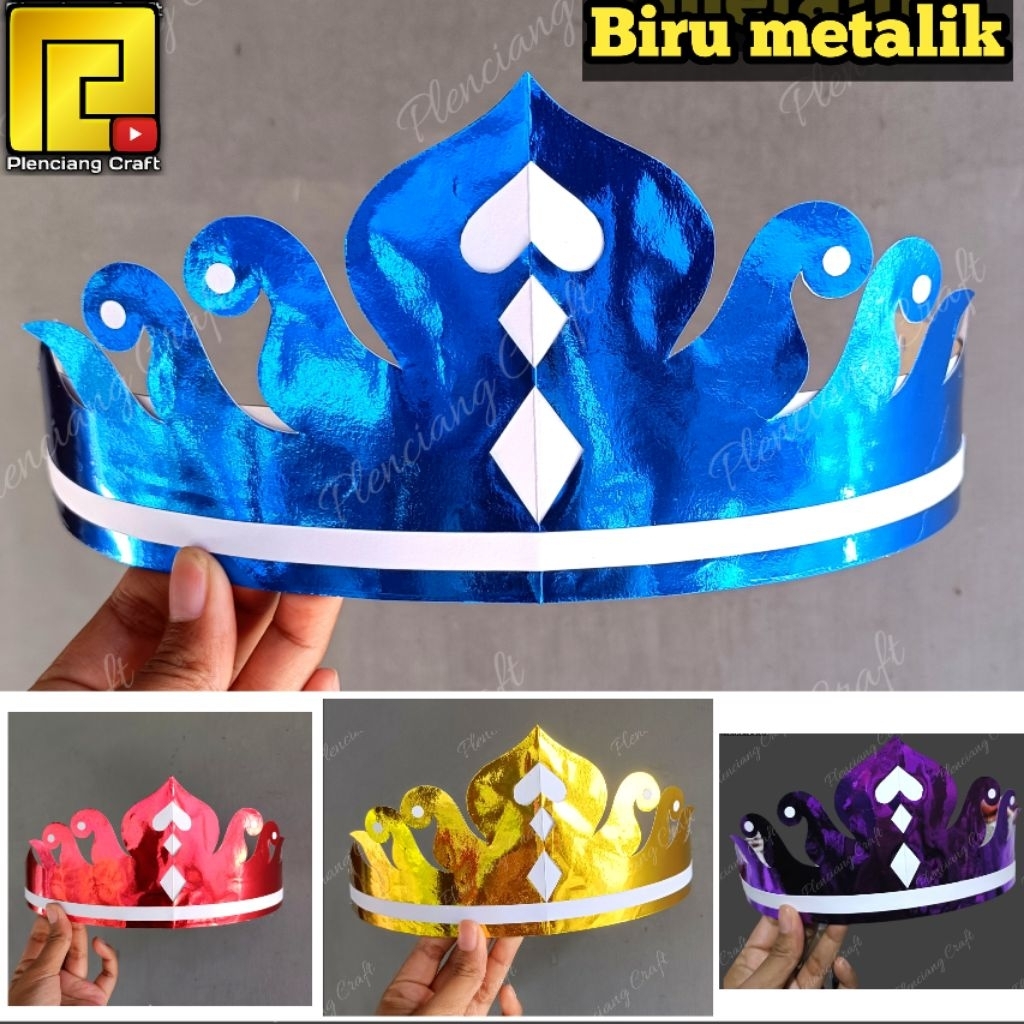 Jual [Mjd.x]Mahkota karnaval emas Handmade dari kertas tebal || Hiasan ...