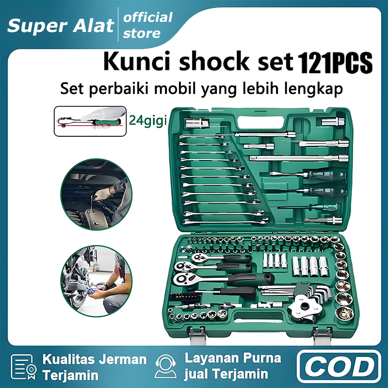 Jual Super Alat Tools Set 121pcs-24gigi kunci shock set lengkap ...