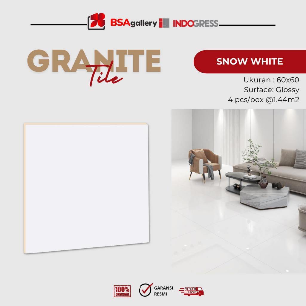 Jual GRANITE INDOGRESS 60X60 SNOW WHITE GLOSSY KW1/ GRANIT LANTAI ...