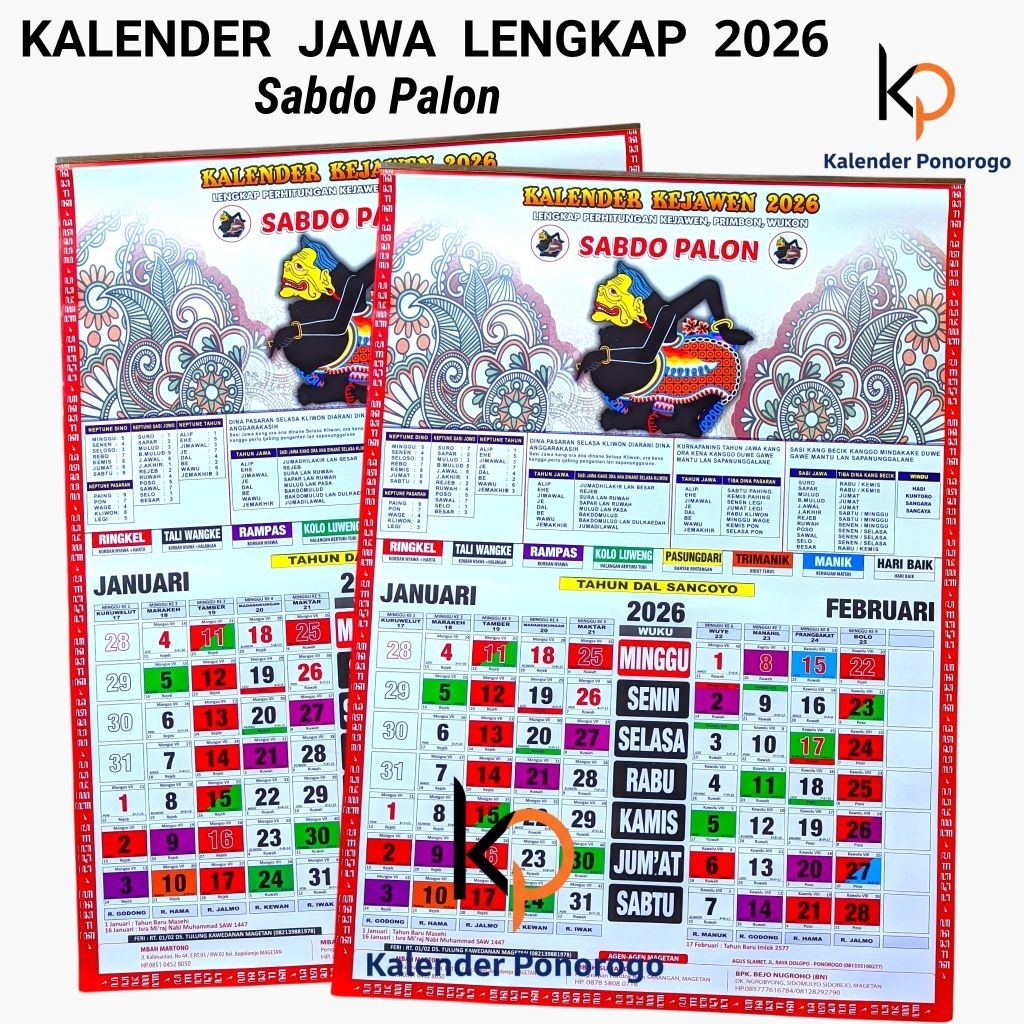 Jual Kalender 2026 Kalender Jawa Tahun 2026 / Kalender Sabdo Palon ...
