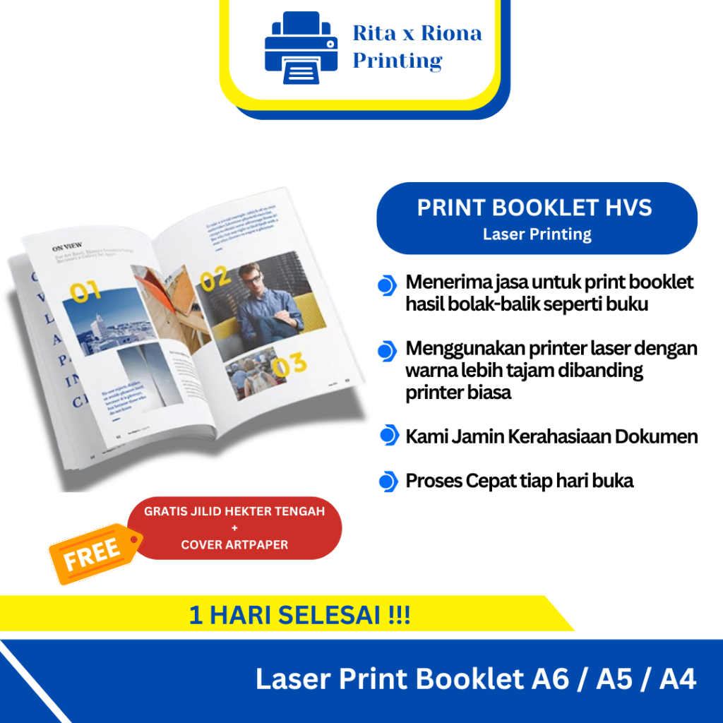 Jual Print / Cetak HVS Booklet GRATIS Jilid Cover Artpaper untuk Buku ...