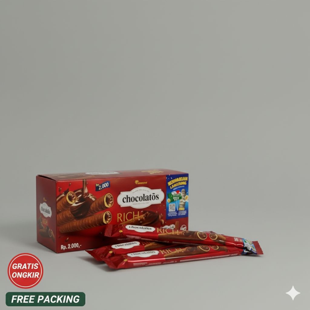 Jual CHOCOLATOS RICH Wafer Roll 1 BOX Isi 12 Pcs | Shopee Indonesia