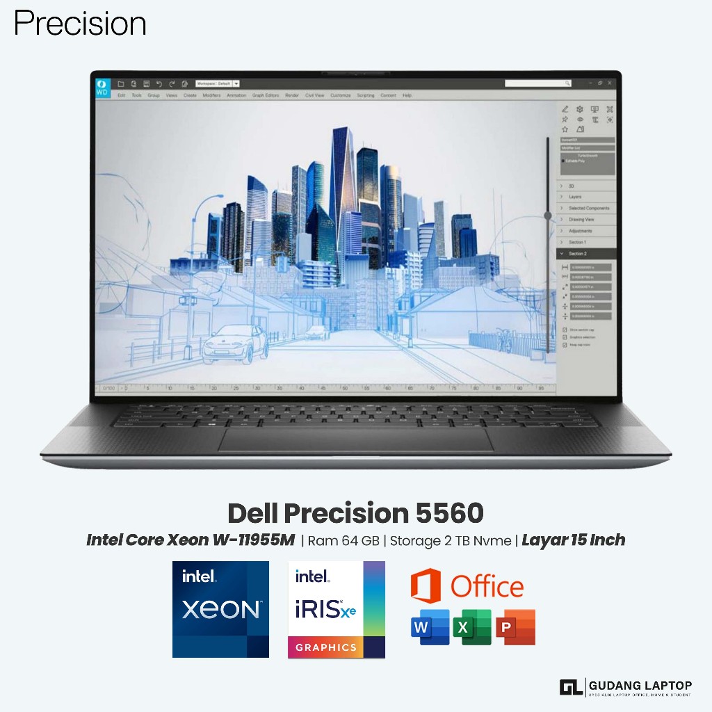 Jual Laptop Workstation Dell Precision 5560 Intel i7 Gen 11 Ram 64 GB ...