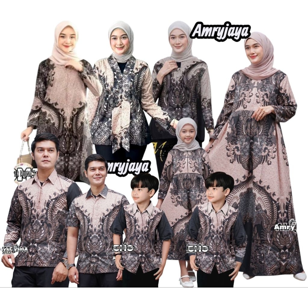 Jual Batik Keluarga Batik Pria Batik Keluarga Mega Mendung Marun Batik ...