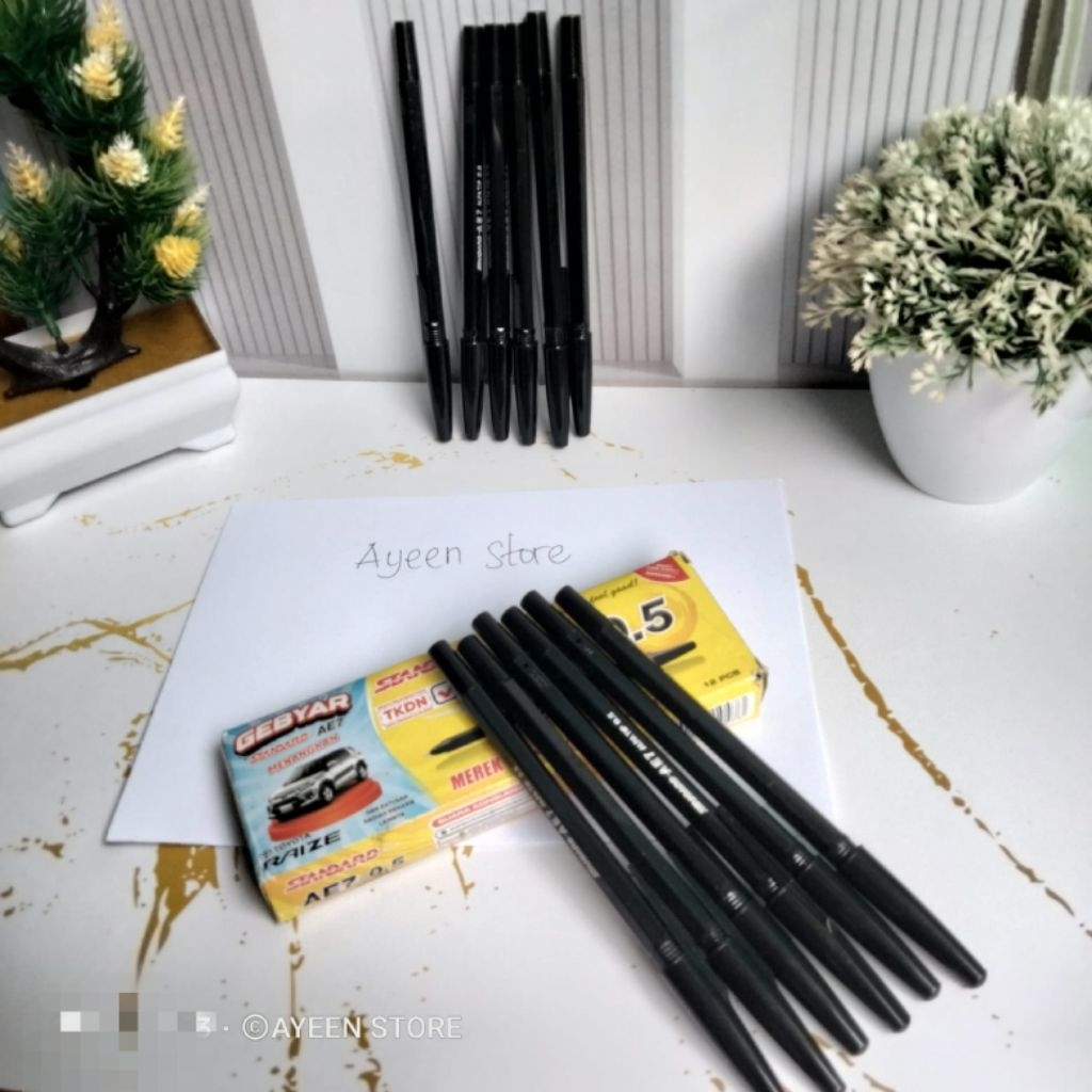 Jual 1PAK PULPEN STANDAR AE7.0,5 WARNA HITAM PULPEN TULIS PERALALATAN ...