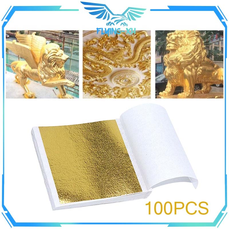 Jual Kertas Foil Emas 100 Sheets Emas Dekorasi Gold Foil Paper Gold ...