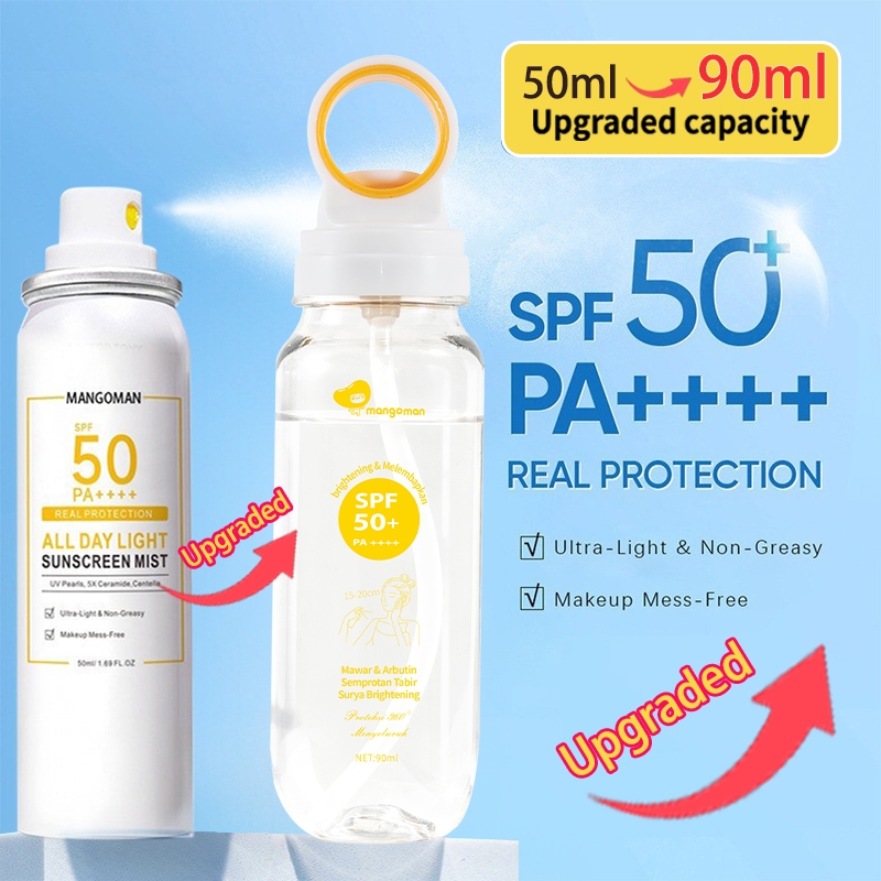 Jual ‌MANGOMAN Face Sunscreen Spray Tabir Surya 360° Tanpa Dead Angle ...