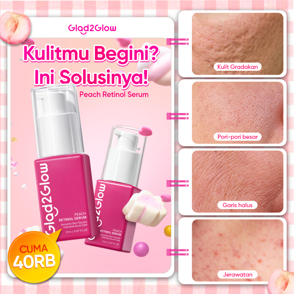 Jual Glad2glow Peach Retinol Serum 17ml Glad2glow Serum Wajah Serum