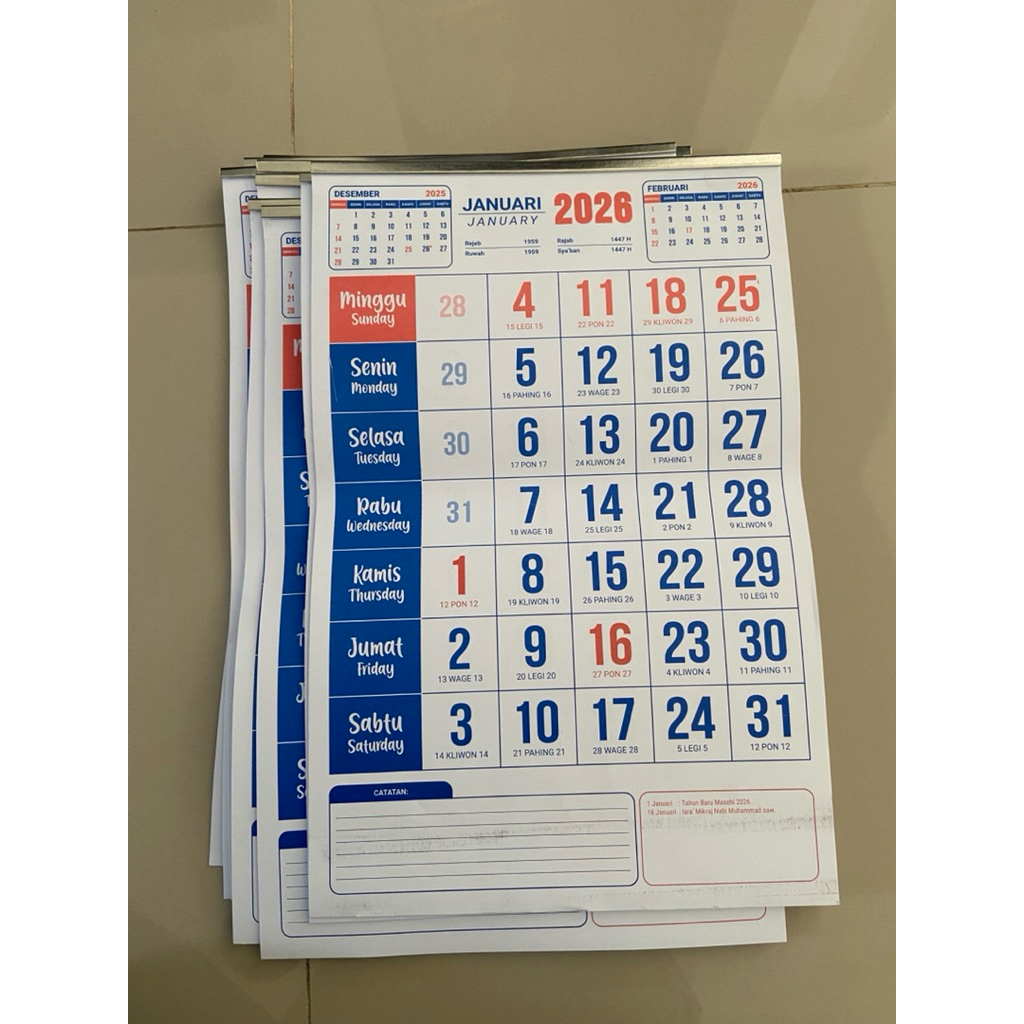 Jual Kalender Angka 2026 (Yrama Widya) | Shopee Indonesia