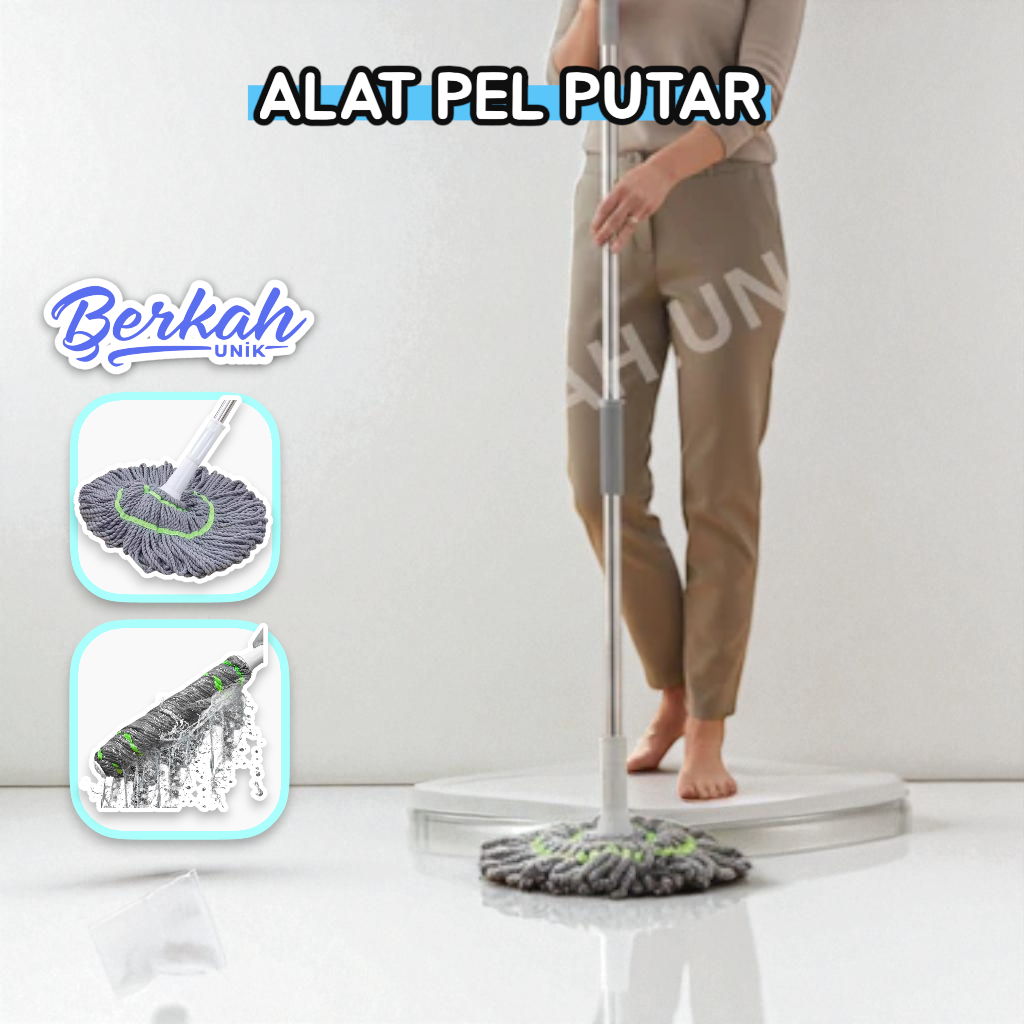 Jual Pel Peras Putar Kain Microfiber / Alat Pel Lantai Putar Serbaguna ...