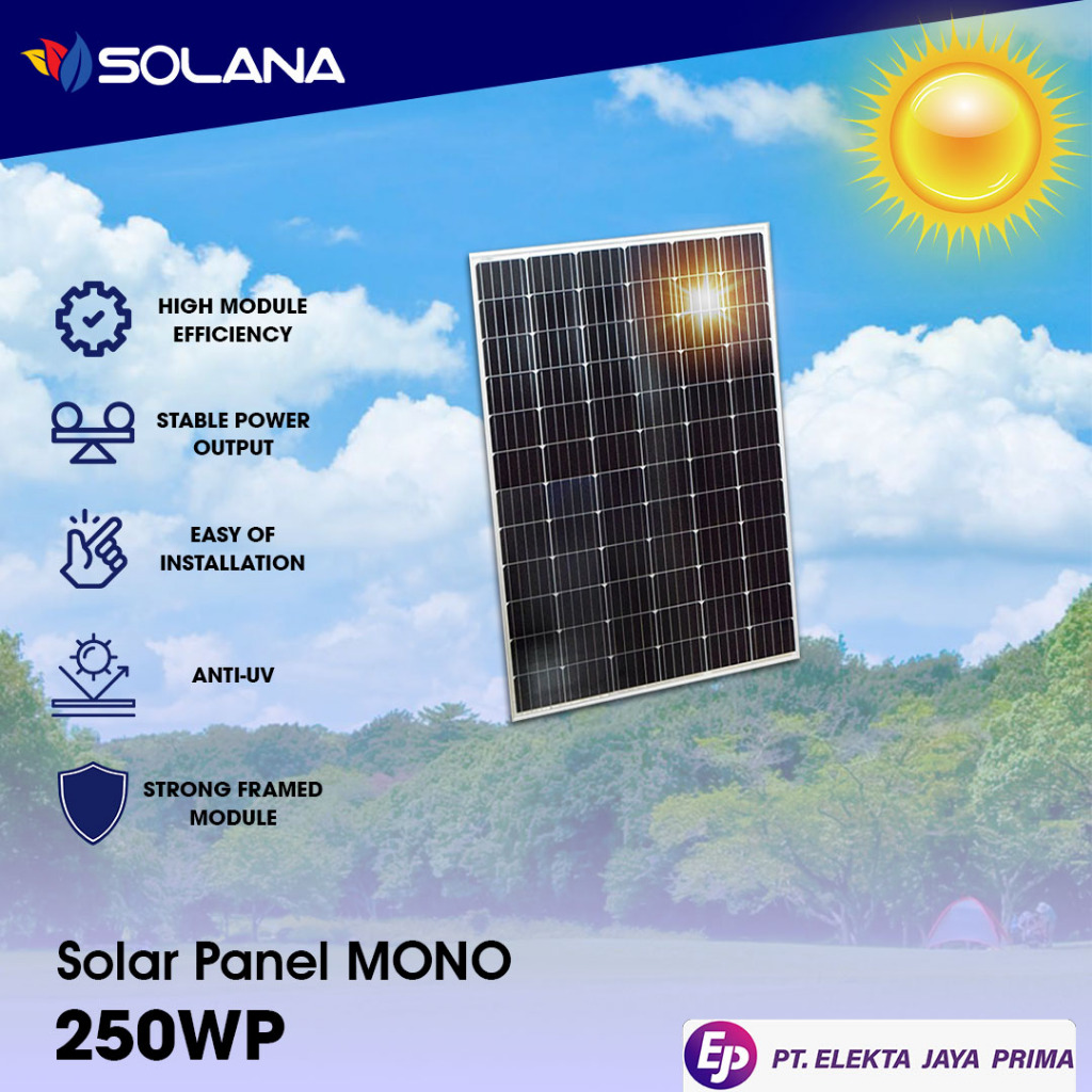 Jual SOLAR PANEL 250WP MONO SOLAR PANEL MONOCRYSTALLINE 250 WATT POWER ...