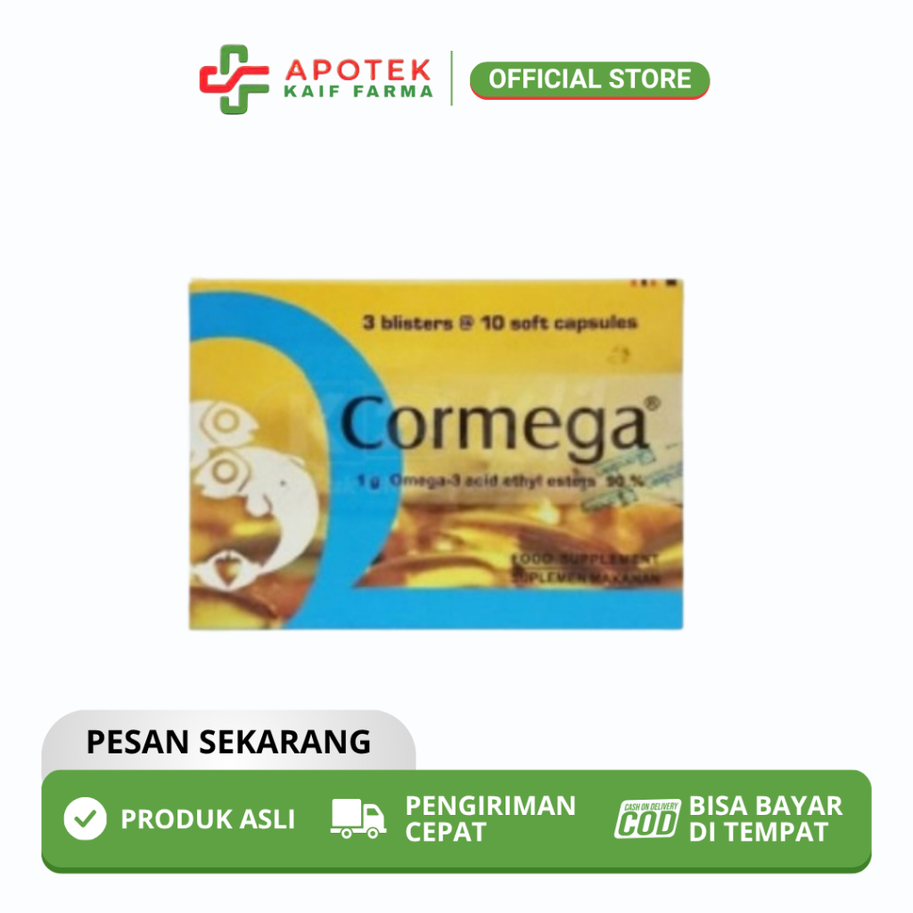 Jual Cormega Capsul Omega-3 1 Box Untuk Kesehatan | Shopee Indonesia