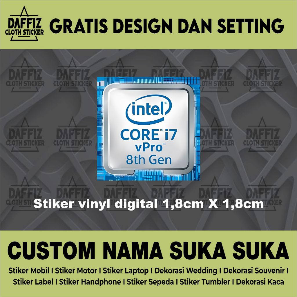 Jual STIKER VINYL INTEL CORE I7 VPRO 8TH GEN 1,8cmx1,8cm | Shopee Indonesia