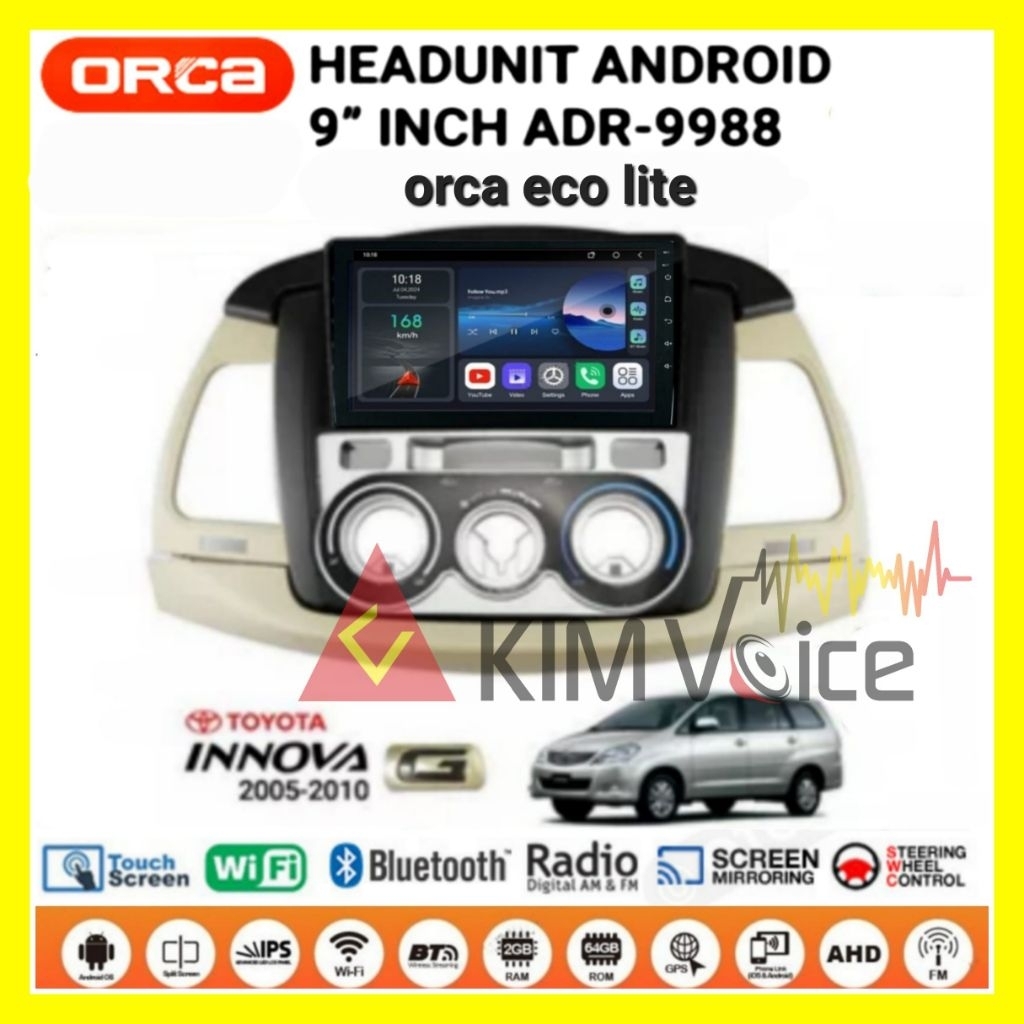 Jual Head unit Android Orca Eco lite 9 Inch OEM Innova 2004-2011 Type G ...