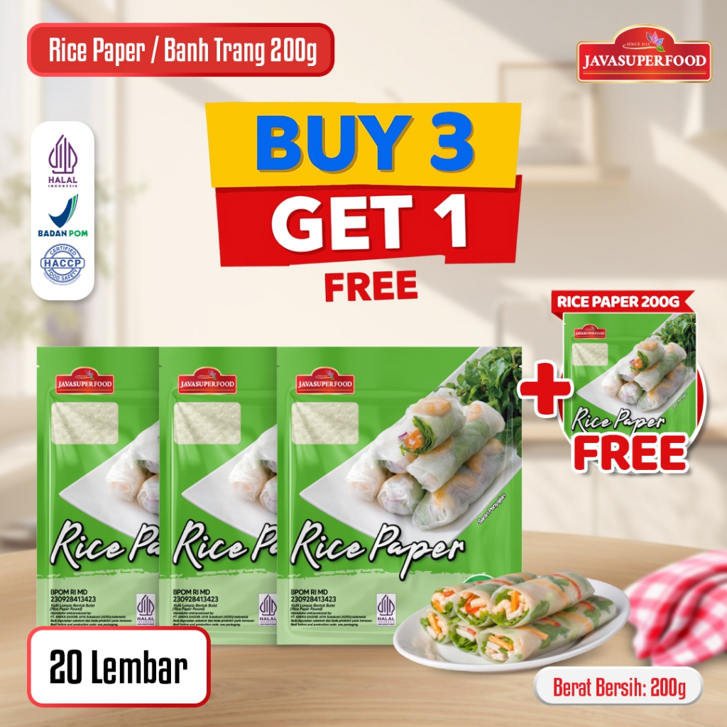 Jual [BELI 3 GRATIS 1] Rice Paper 200G / Banh Trang High Quality Rice ...