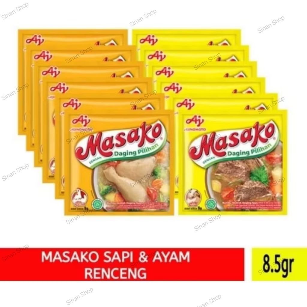 Jual Masako Sapi Masako Ayam Renceng isi 12 Pcs | Masako 8,5gr | Shopee ...