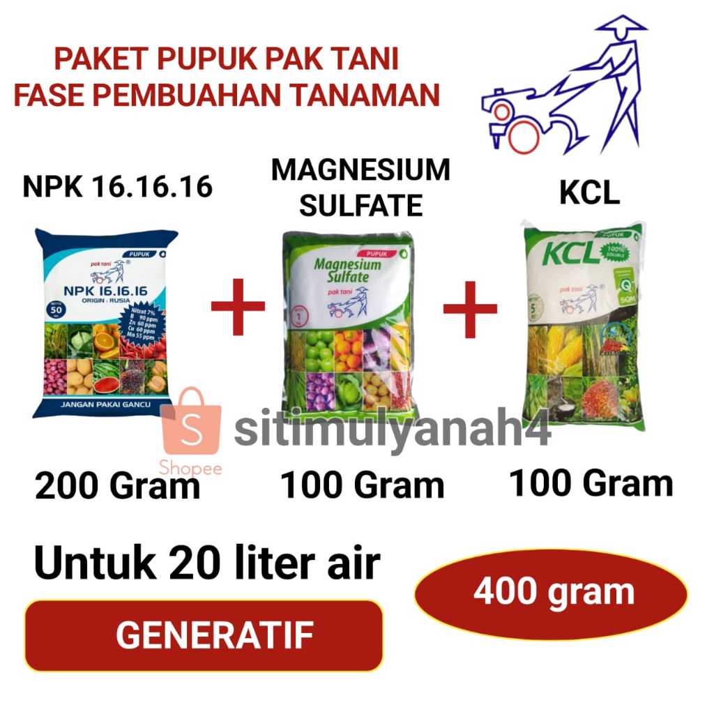 Jual Paket Pupuk Lengkap Pak Tani Generatif Hortikultura 400 Gr ...