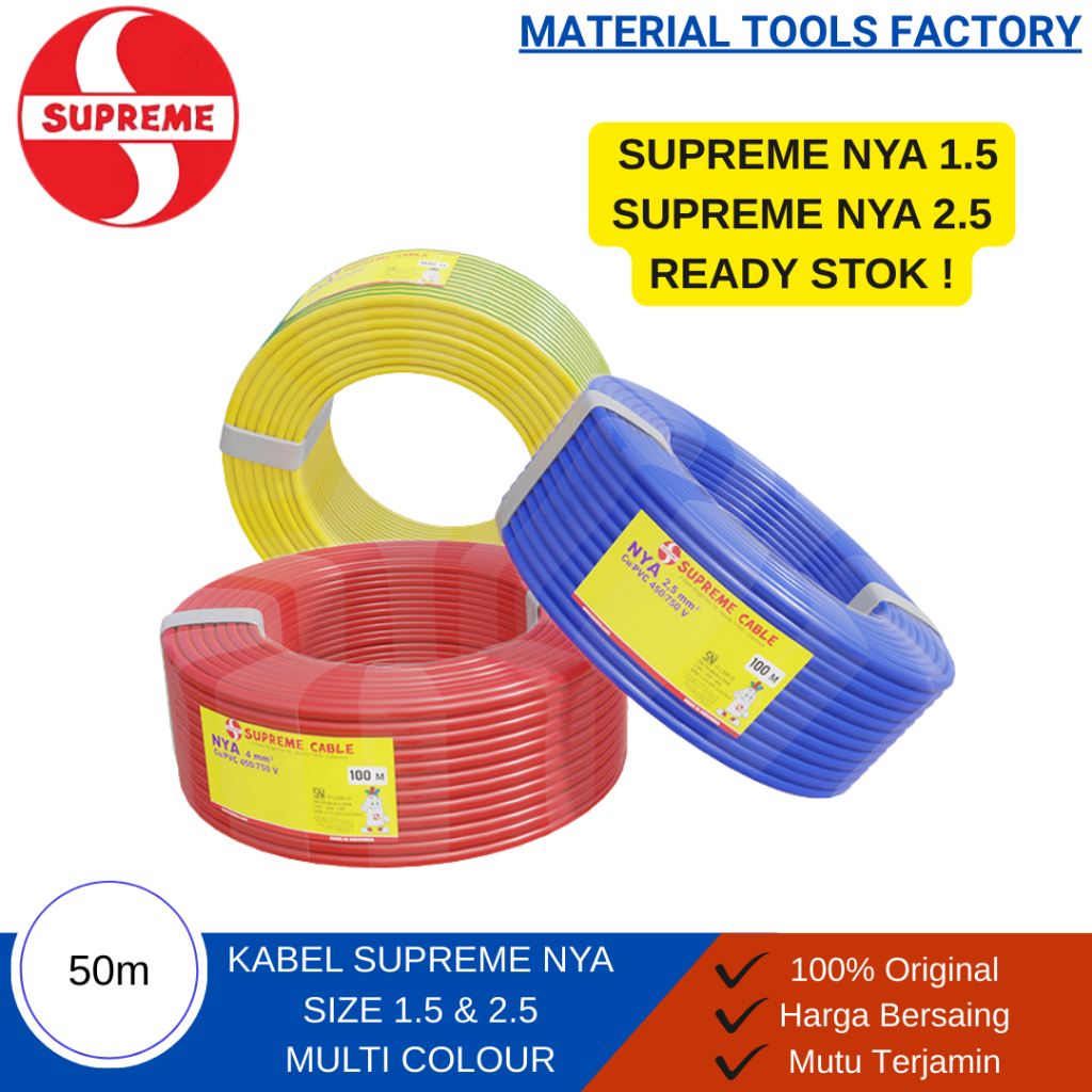 Jual KABEL NYA - KABEL SUPREME - KABEL NYA ROLL - KABEL LISTRIK - KABEL ...