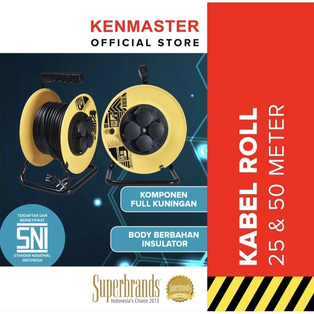 Jual Kenmaster Kabel ROLL 25 ~ 50 Meter ( SNI ) Box Kabel Colokan ...
