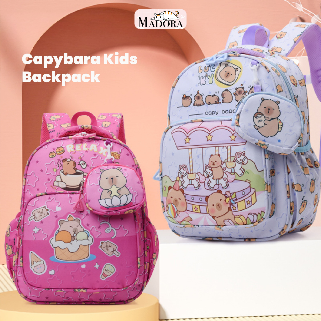 Jual Madora Tas Ransel Anak PAUD TK SD Capybara Kids Backpack Anti Air ...