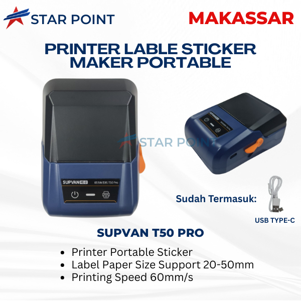 Jual T50 Pro Thermal Bluetooth Printer Label Sticker Maker Portable ...