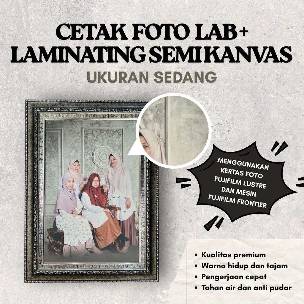 Jual CETAK FOTO LAB UKURAN SEDANG + LAMINATING TEXTURE/SEMI KANVAS ...