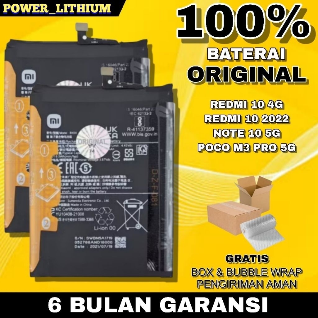 Jual Baterai Batre Xiaomi Redmi 10 4G BN5A / Redmi Note 10 5G / Poco M3 ...