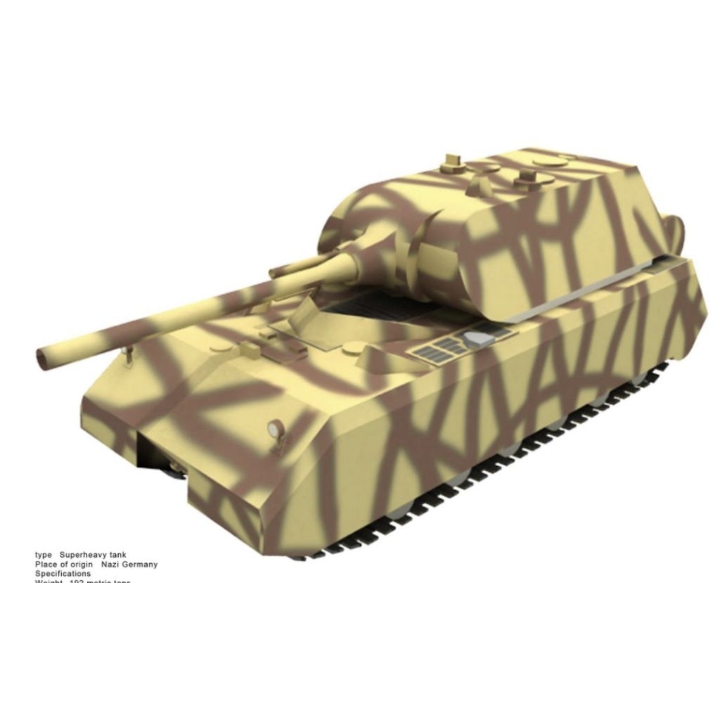Jual Lembaran pola papercraft tank panzer VIII Maus skala 35 (3PQ-C1 ...