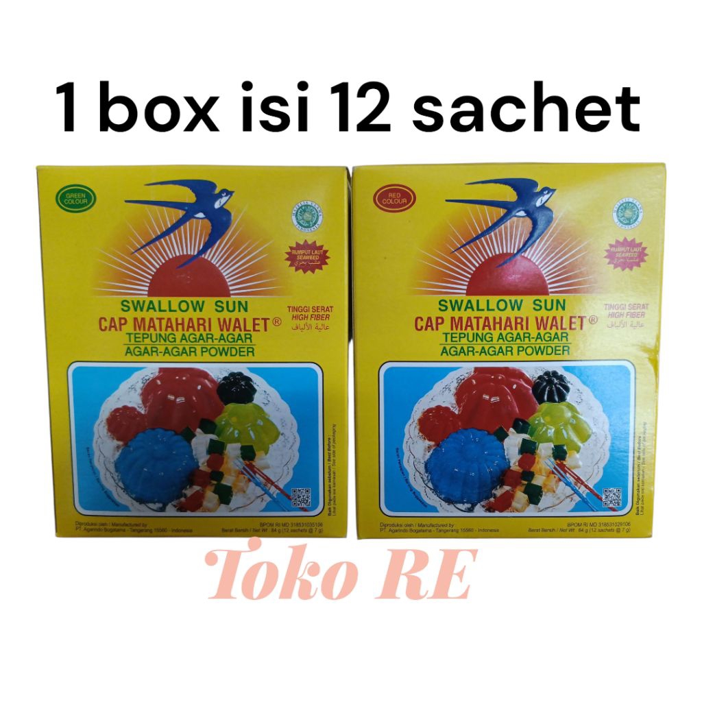 Jual Swallow Sun Agar Agar Powder 1 box isi 12 sachet | Shopee Indonesia