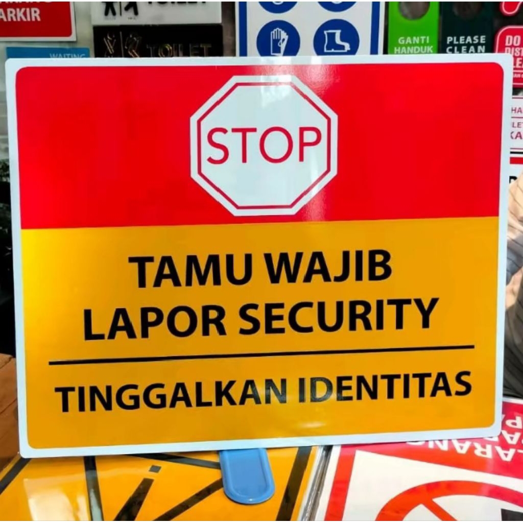 Jual Sign tamu wajib lapor ukuran 40x60cm bahan ACP 3mm | Shopee Indonesia