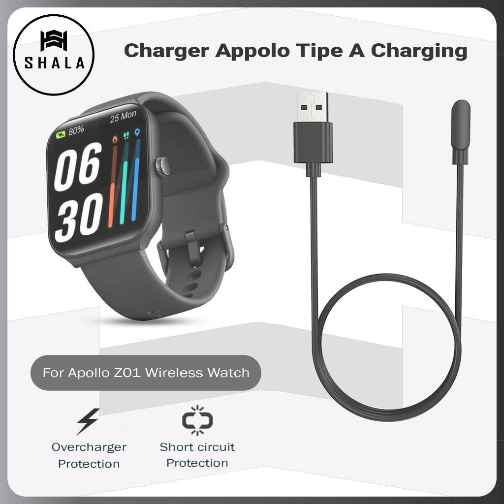 Jual Kabel Charger Apollo Z01 Wireless Smartwatch Tipe A Charging ...