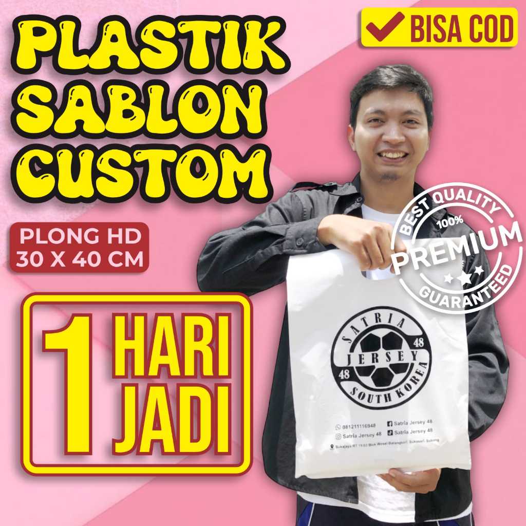 Jual Plastik Sablon Plong HD 30x40 FREE DESIGN bisa COD | Shopee Indonesia
