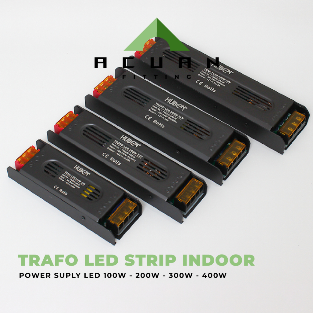 Jual Huben Trafo LED Strip Driver 12V Slim Indoor 100W 200W 300W 400W ...