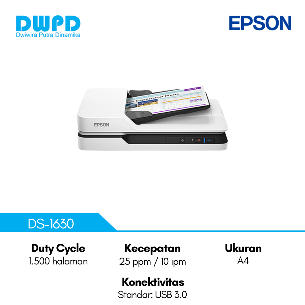 Jual Scanner Epson DS-1630 Workforce A4 Flatbed Business ADF TKDN ...