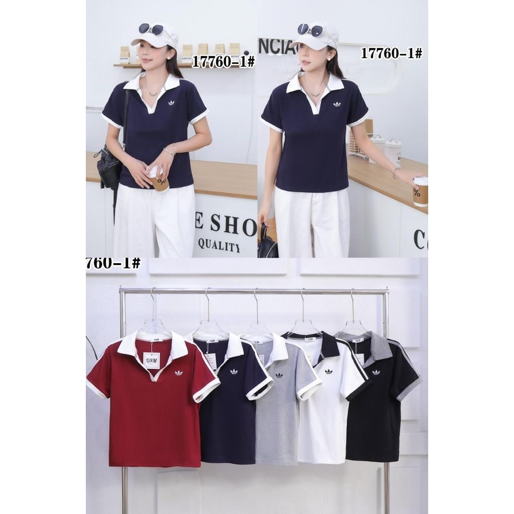 Jual Kaos Polo Wanita Casual Sporty 17760-1# | Shopee Indonesia