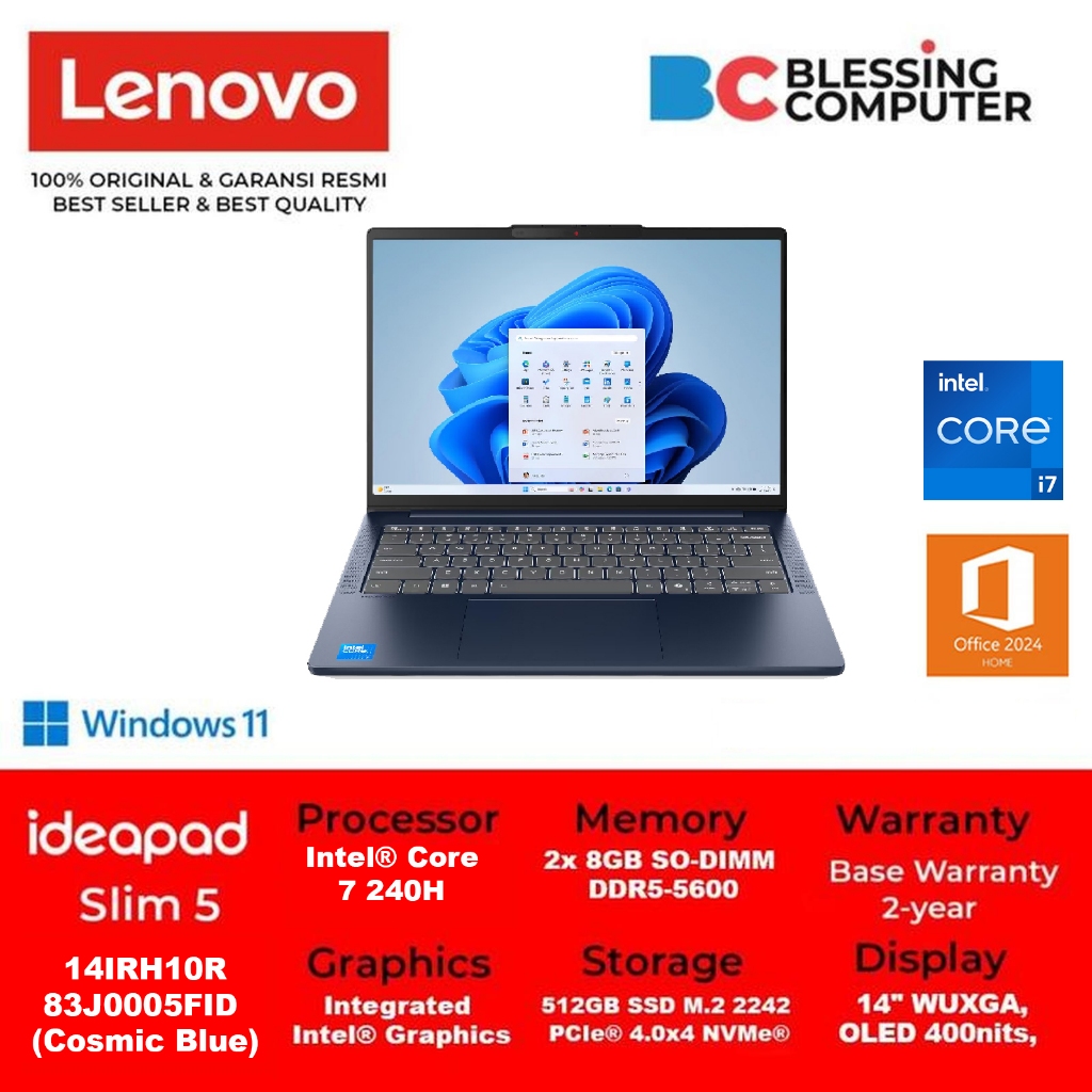 Jual LENOVO IdeaPad Slim 5 14IRH10R 83J0005FID OLED Core 7 240H 2x8GB ...