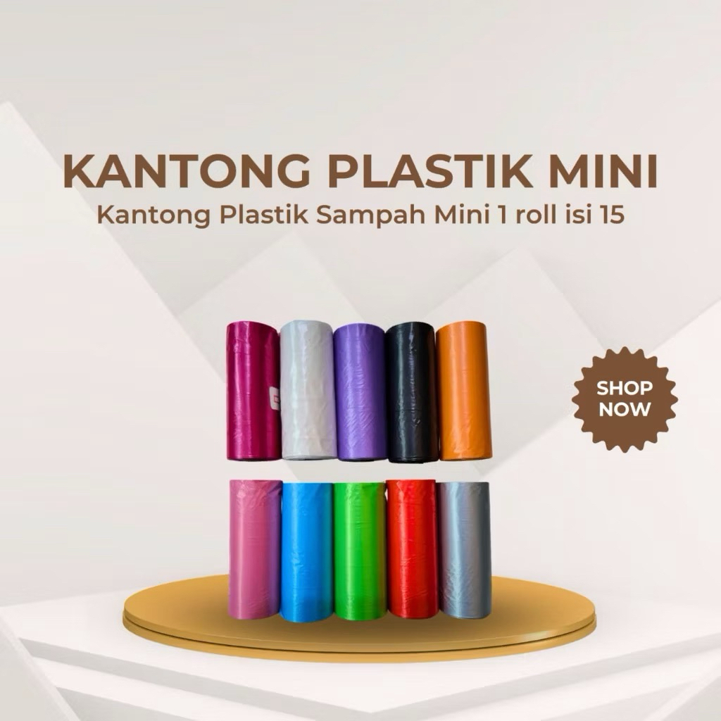 Jual isi 15 poop bag polos plastik sampah roll kantong sampah popok ...