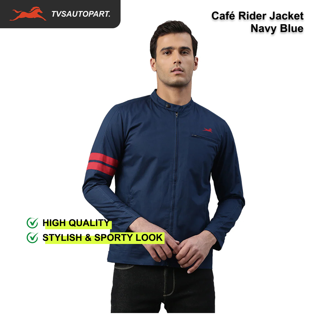 Jual TVS - Cafe Rider Jacket Navy Blue | Jaket Rider Code NR300510 ...
