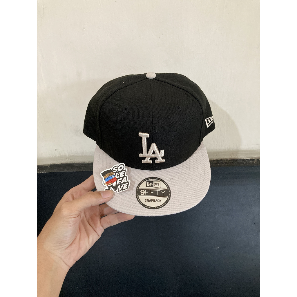 Jual TOPI NE 950 x MLB LA DODGERS Q24 BLACK STONE GREY ORIGINAL NO BOX ...