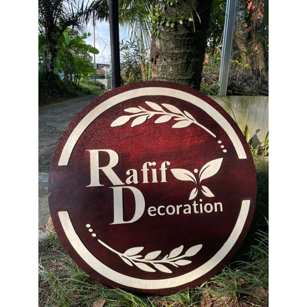 Jual Plakat kayu untuk nama toko/booth custom desain custom ukuran ...