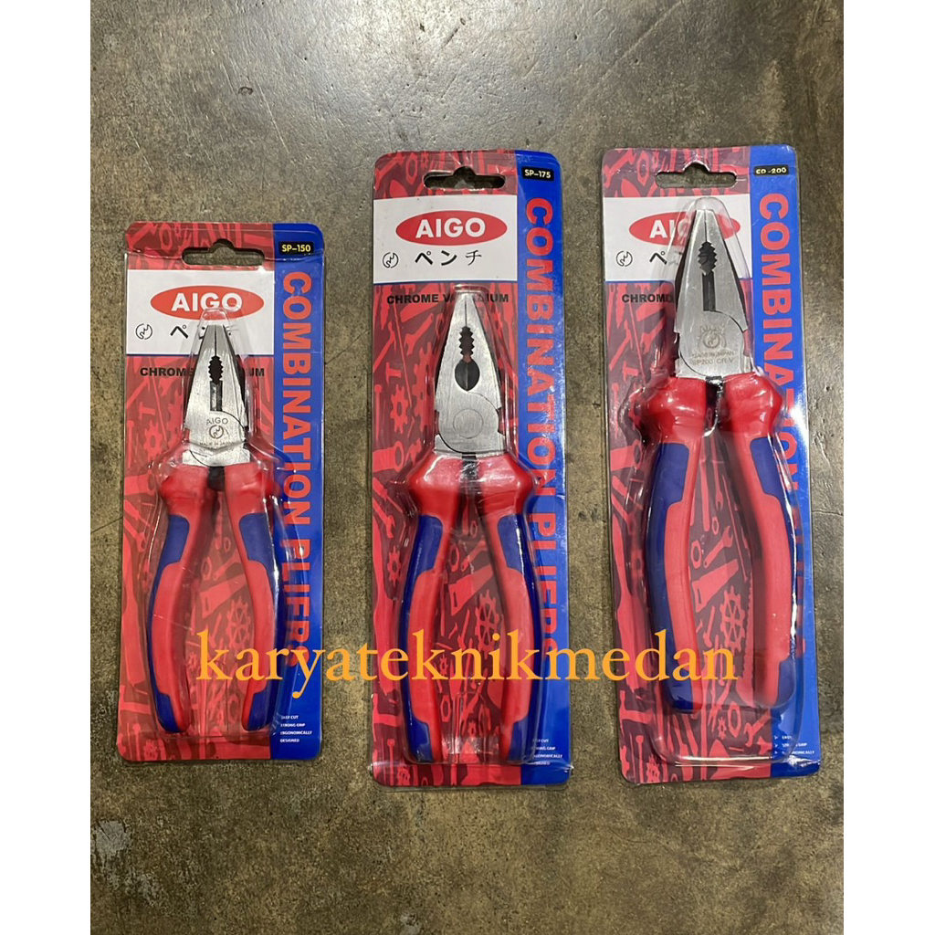 Jual TANG KOMBINASI 6” 7” 8” AIGO | COMBINATION PLIERS | Shopee Indonesia