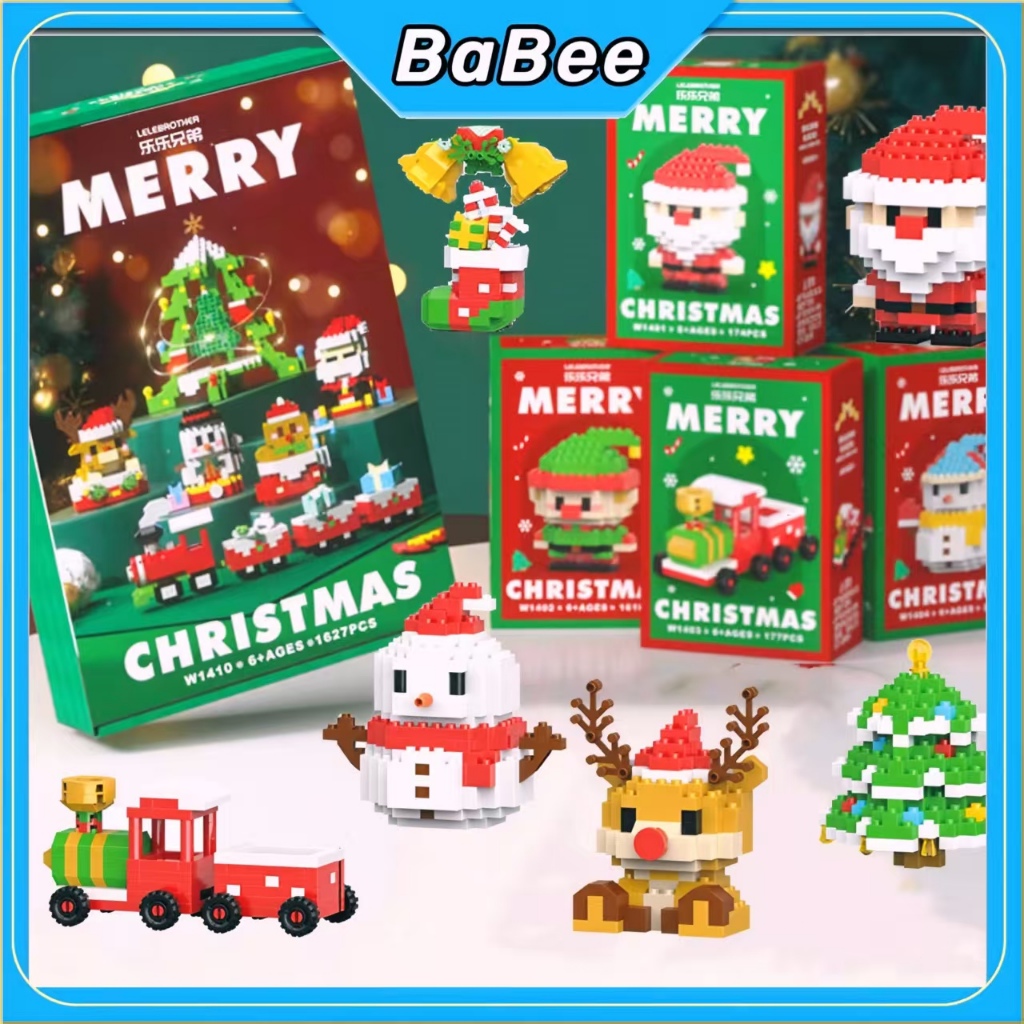 Jual Babee Toy Christmas Nano Block Mainan Natal Balok Susun Building ...