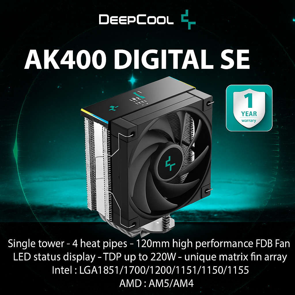 Jual Deepcool AK400 Digital SE CPU Cooler With Status Display | Shopee ...