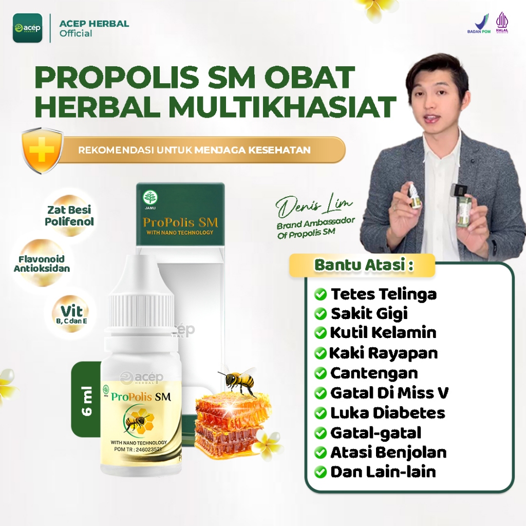 Jual Propolis SM Brazilian 100% Asli Obat Herbal Alami Multikhasiat Isi ...