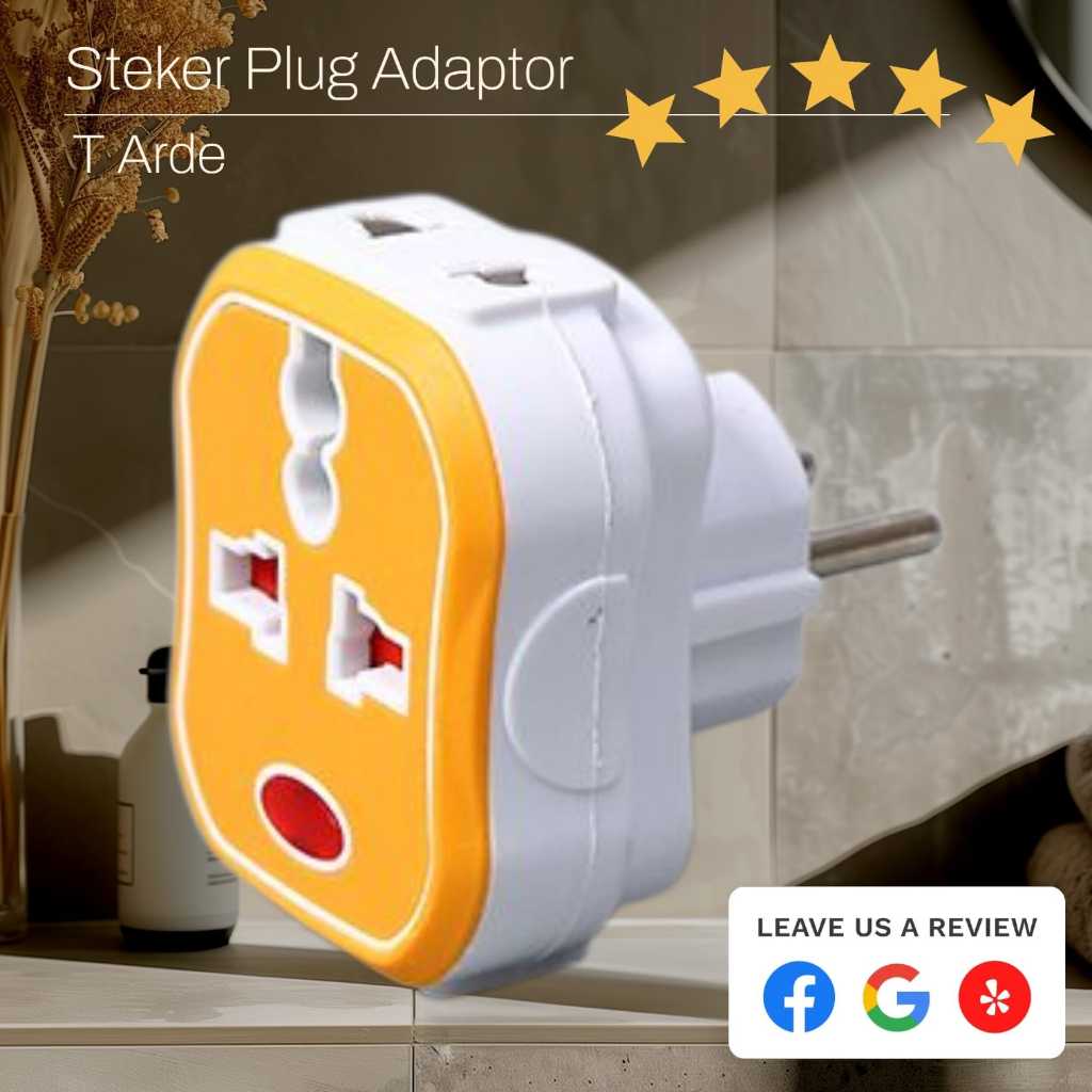 Jual Steker Plug Adaptor T Arde 3 Lubang + LAMPU Colokan Listrik Multi ...