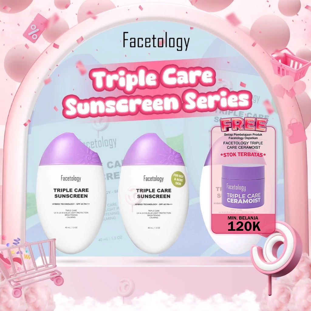 Jual FACETOLOGY - TRIPLE CARE SUNSCREEN SERIES ( 40 ml ) - Sunscreen ...