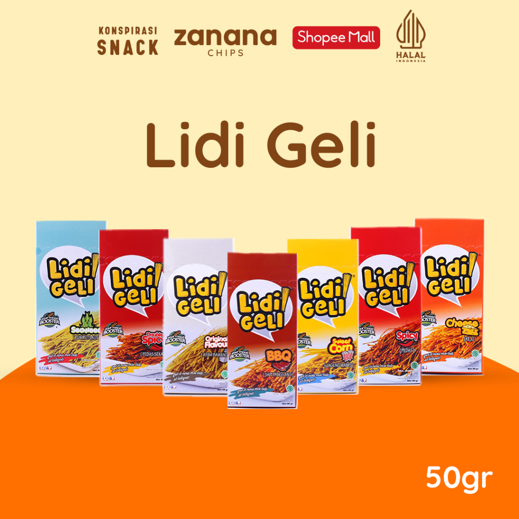Jual Lidi Geli | Mie Lidi Renyah dengan Bumbu Melimpah 50g | Shopee ...